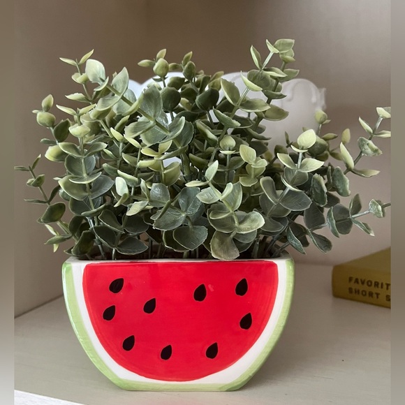 Accents | Watermelon Planter With Faux Greenery | Poshmark